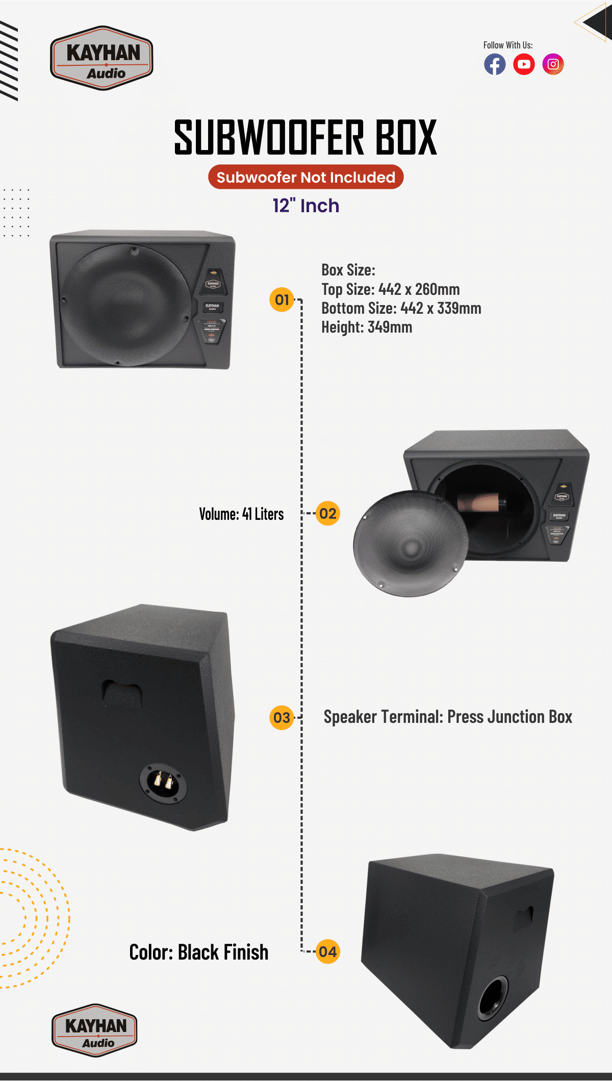 12 Inch Subwoofer Box | Kayhan Audio | Australia