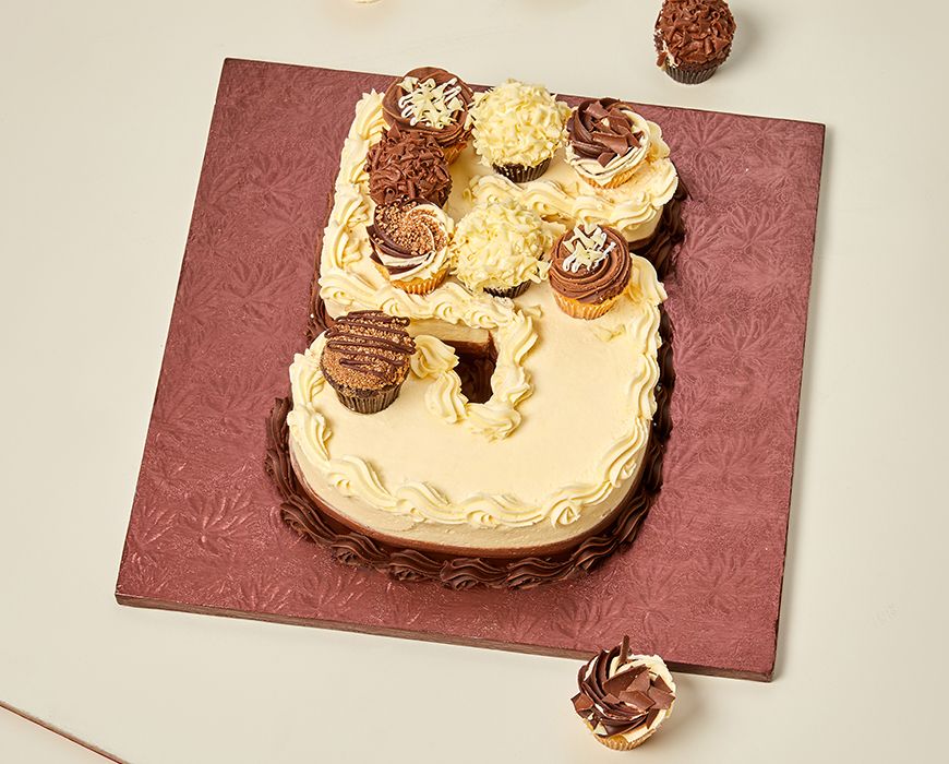 Chocolate and White Ombre Mini Number Cake