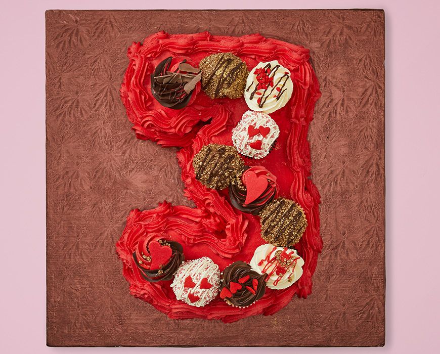 Red Theme - Red Mini Number Cake