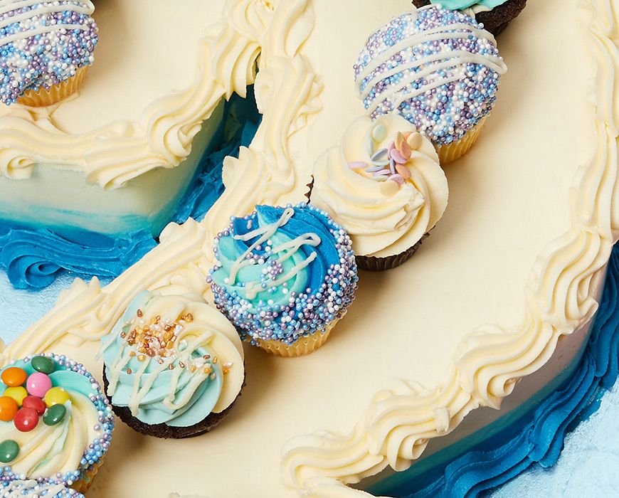 Blue Theme - Ombre Number Cake