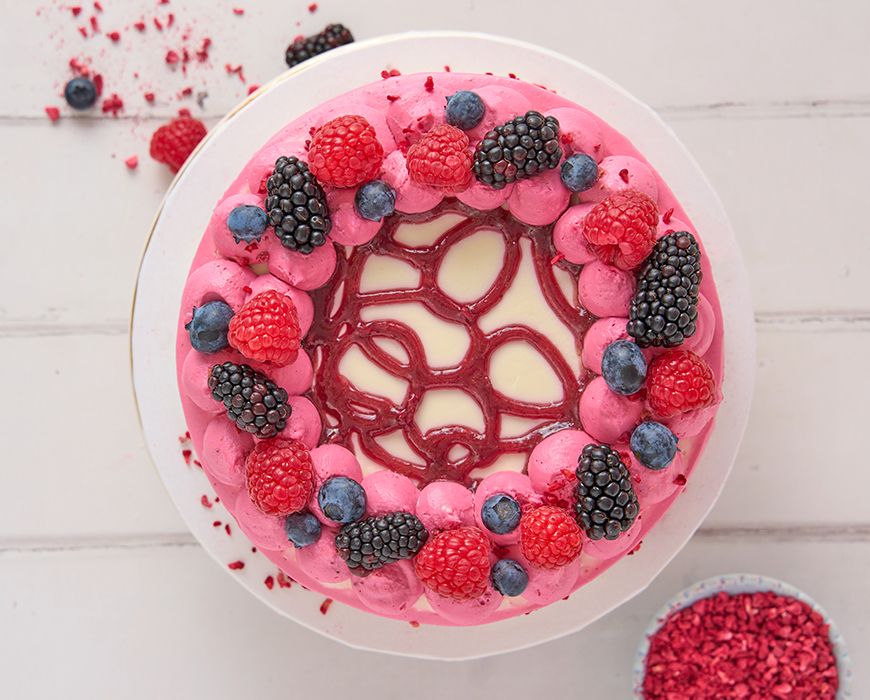 Mixed Berry Opera Cake