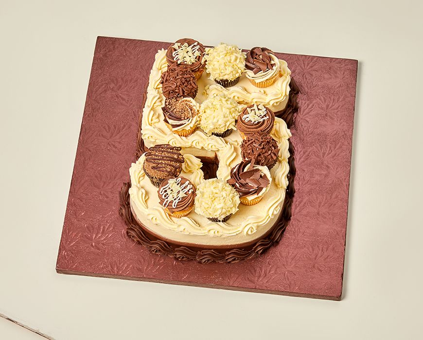 Chocolate and White Ombre Mini Number Cake