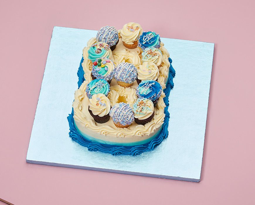 Blue Theme - Ombre Mini Number Cake