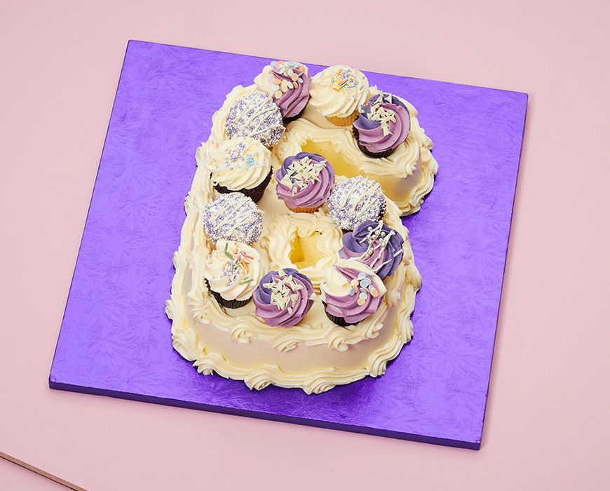 Purple Theme - White Mini Number Cake