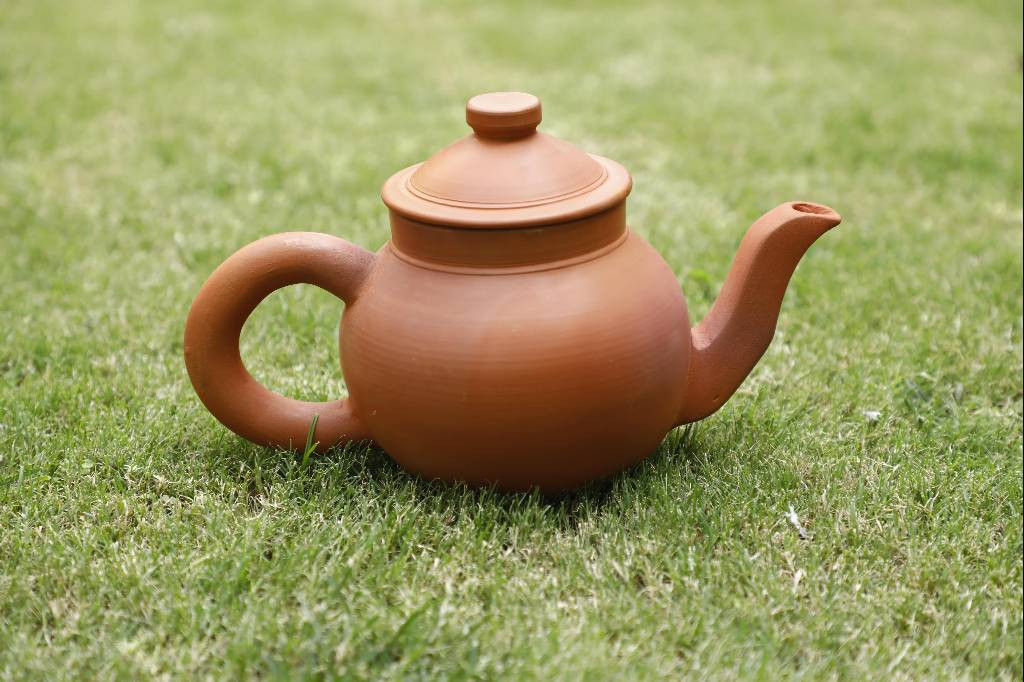 Tea Kettle (#1853),terracotta,pottery,tea,kettle,coffee,handicraf