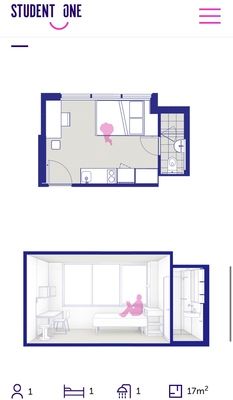 Student One Premium double studio for rent with discounted price ...
