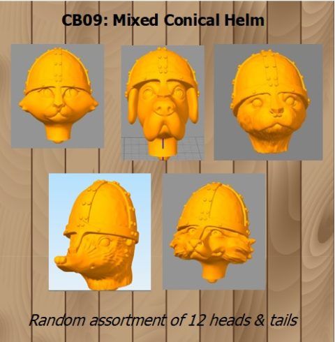Critter Bits - Mixed Conical Helm - Sally 4th 28mm Fantasy & Gaming ...