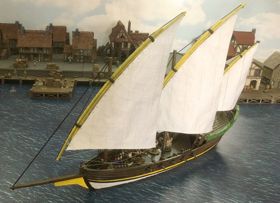 Rigging the 28mm Xebec from Iain Lovecraft - Sally 4th