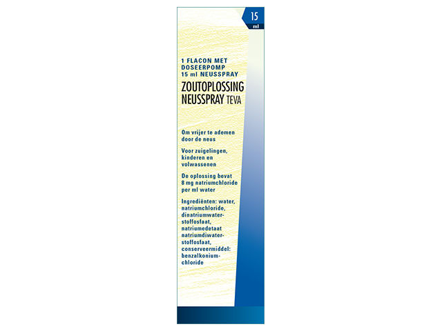 Zoutoplossing Teva Neusspray 8mg/ml (15 ml). | eFarma Apotheek En Drogist