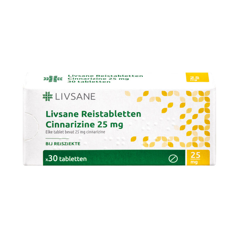 Livsane Reistablet Cinnarizine Tablet 25mg 30st