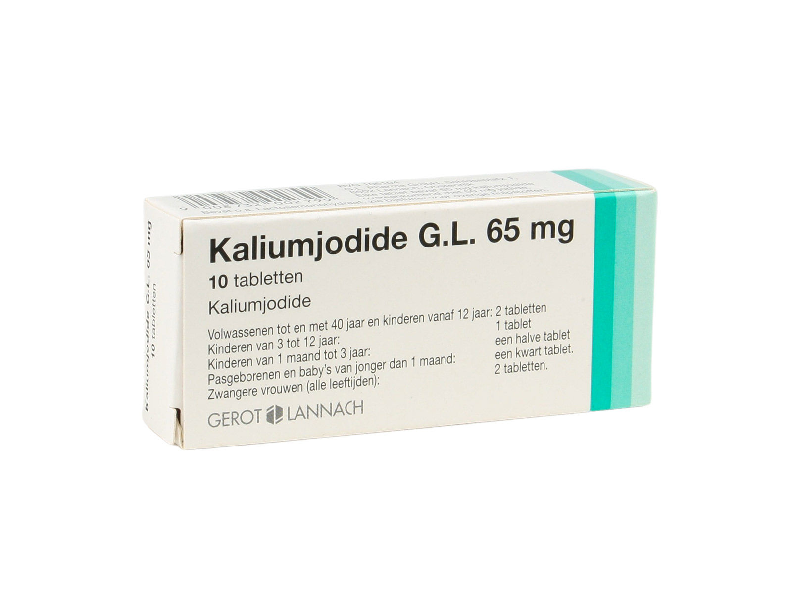 Kaliumjodide Gl Jodiumtabletten 65mg (10 St). | eFarma Apotheek En Drogist