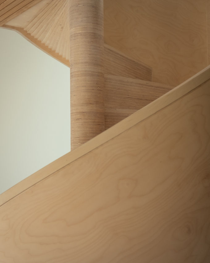 The Arbor House | Spiral Staircase, Pivot Door, Cabinetry | Angus+Mack