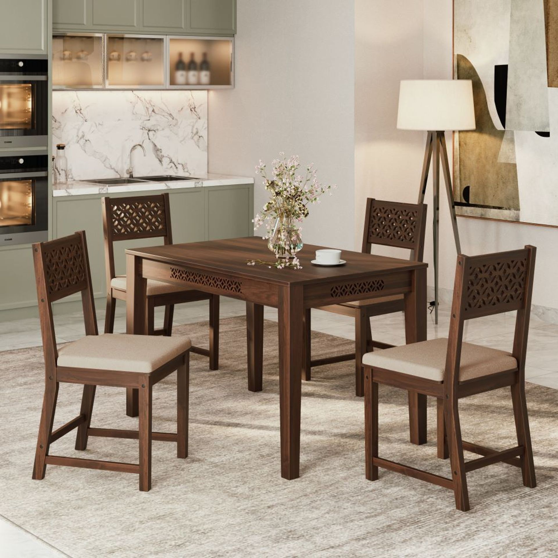 Dining Table Set: Buy Fanila 4 Seater Dining Set Online at Best Price ...