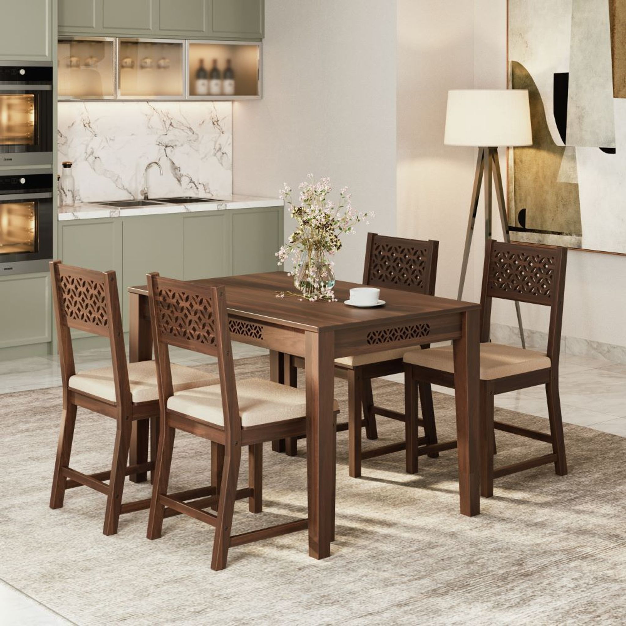 Dining Table Set: Buy Fanila 4 Seater Dining Set Online at Best Price ...