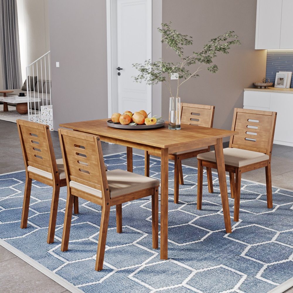Buy Zufa Solid Wood 4 Seater Dining Set Online At Best Price In India Wakefit