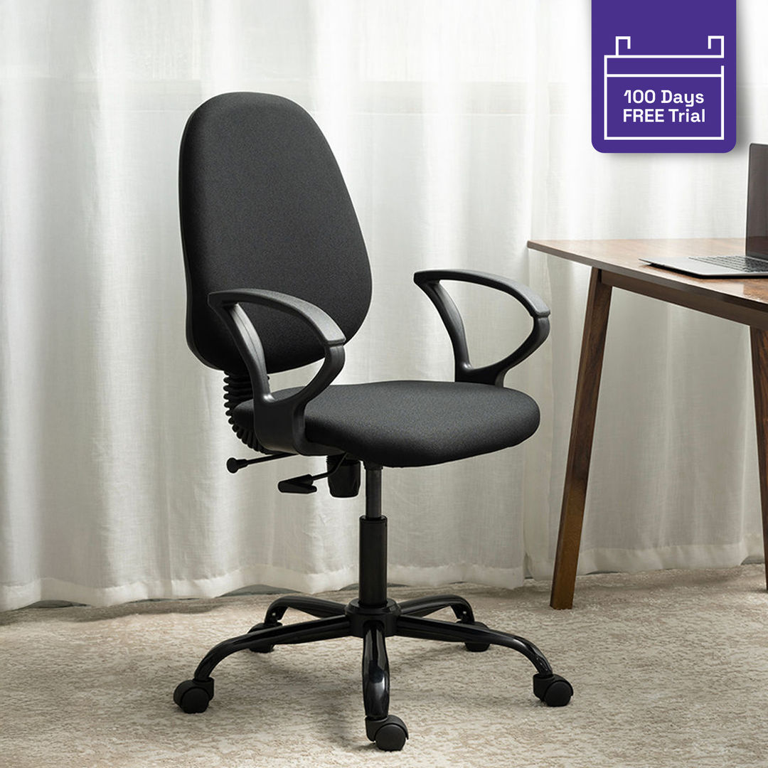 Buy Twister Medium Back Office Chair (Black And Black) Online At Best ...