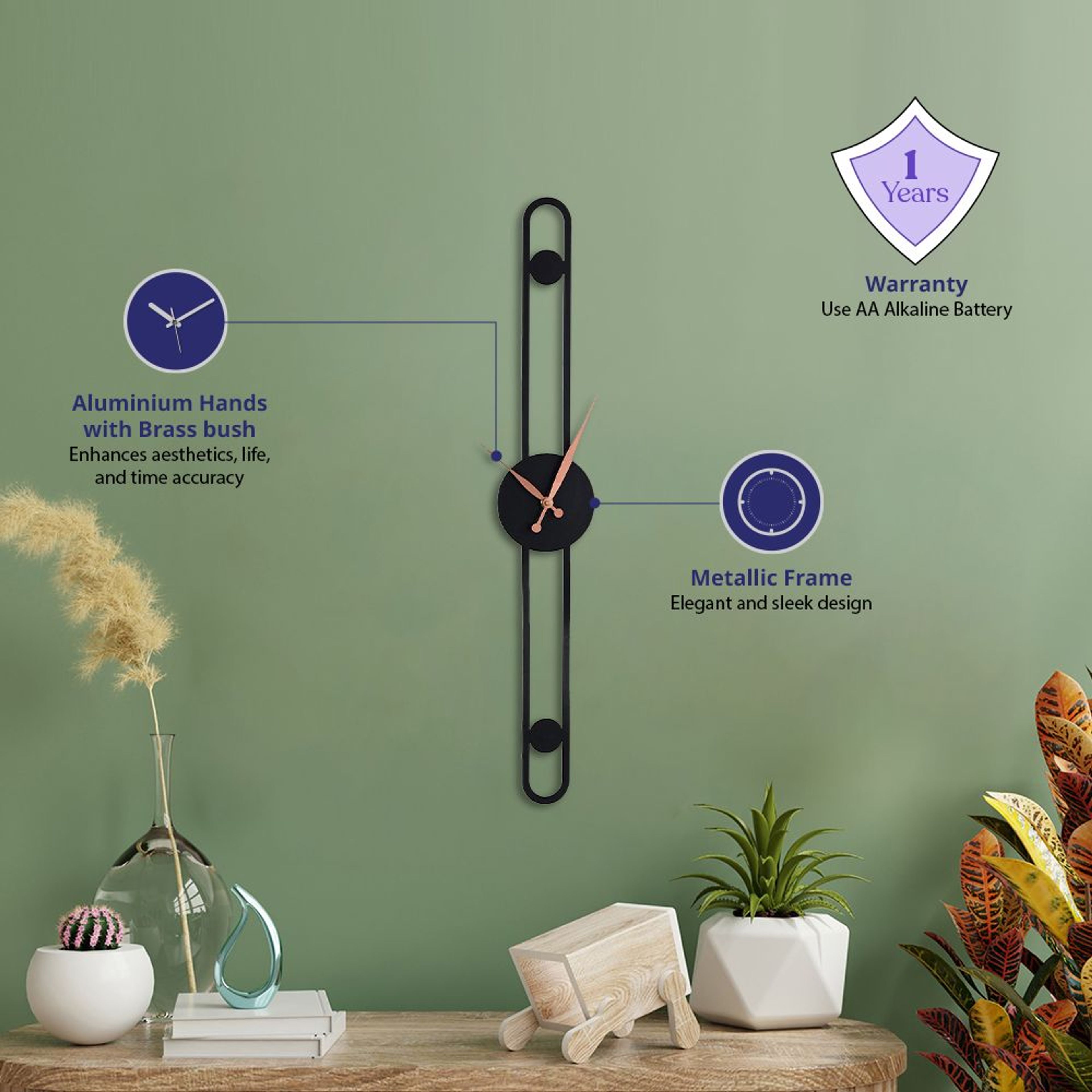 Buy Broche Wall Clock Online at Best Prices Starting from ₹919 | Wakefit