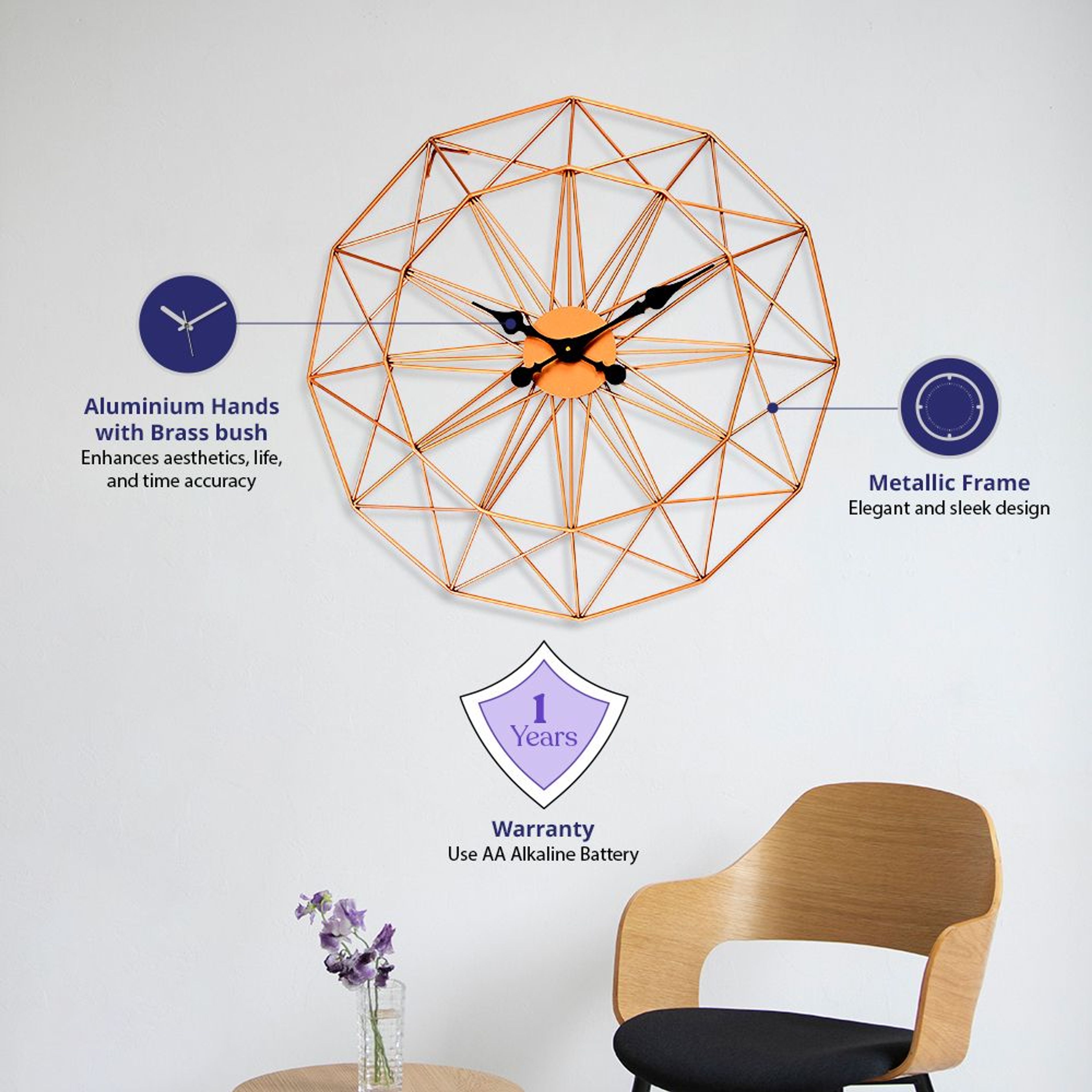 Buy Domex Wall Clock Online at Best Prices Starting from ₹2649 | Wakefit