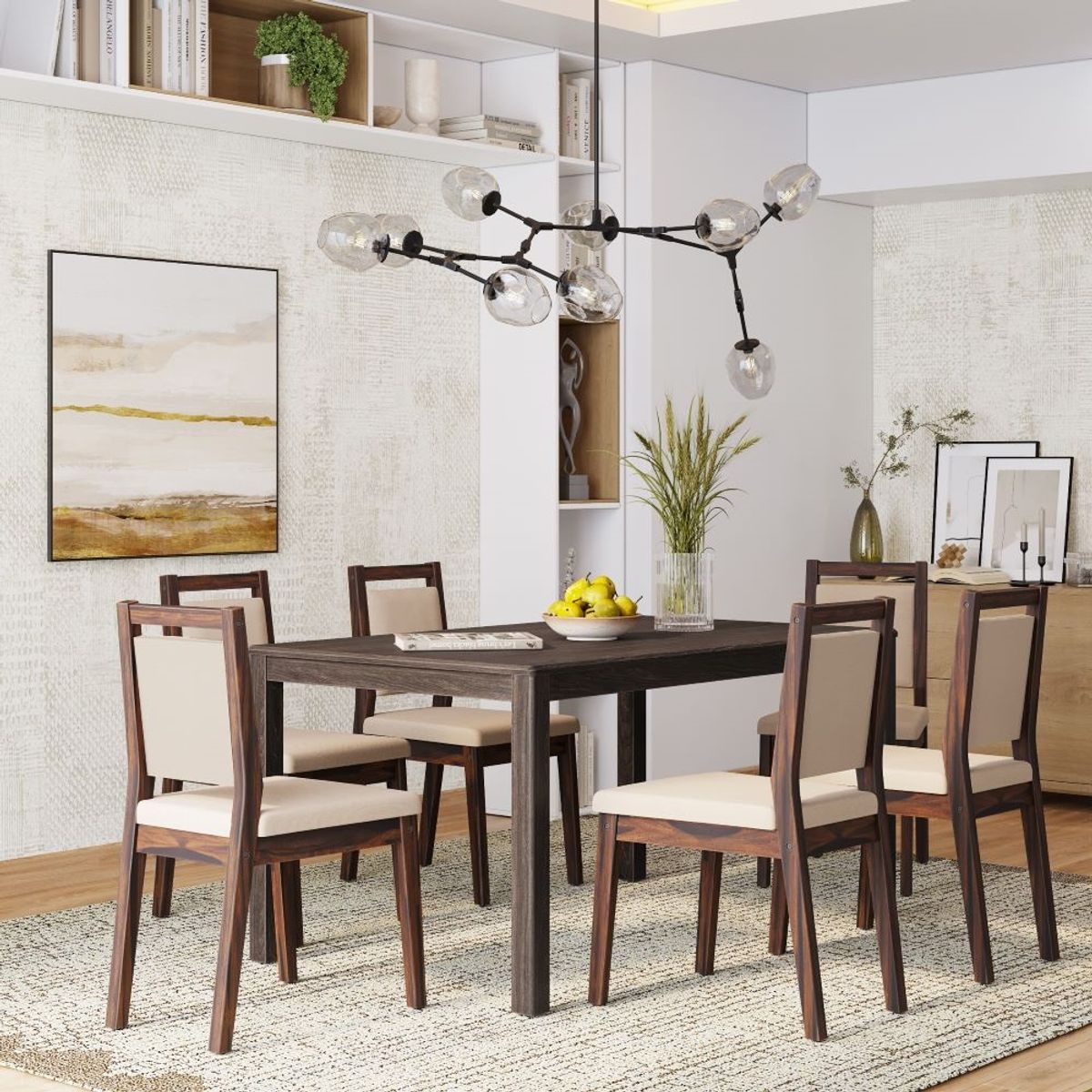 Buy cabel Solid Wood 6 Seater Dining Set Online at Best Price Starting ...