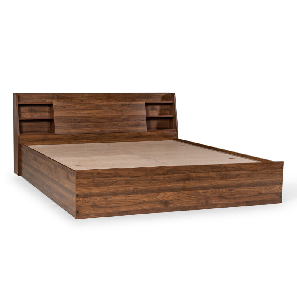 Leo Engineered Wood Bed with Storage 78 72inch 1.98m 1.83m