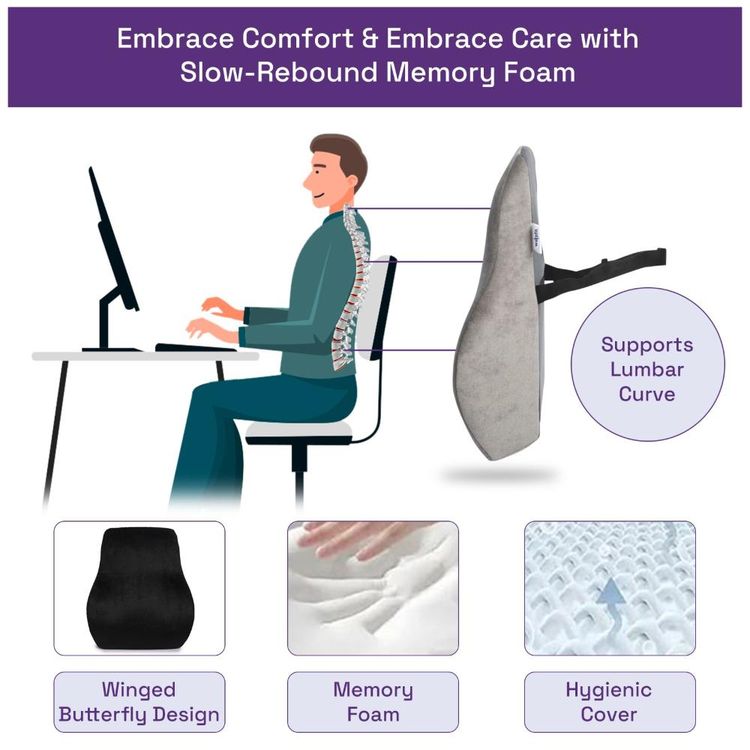 Buy Back Support For Chair | Best Back Support Pillow | Wakefit