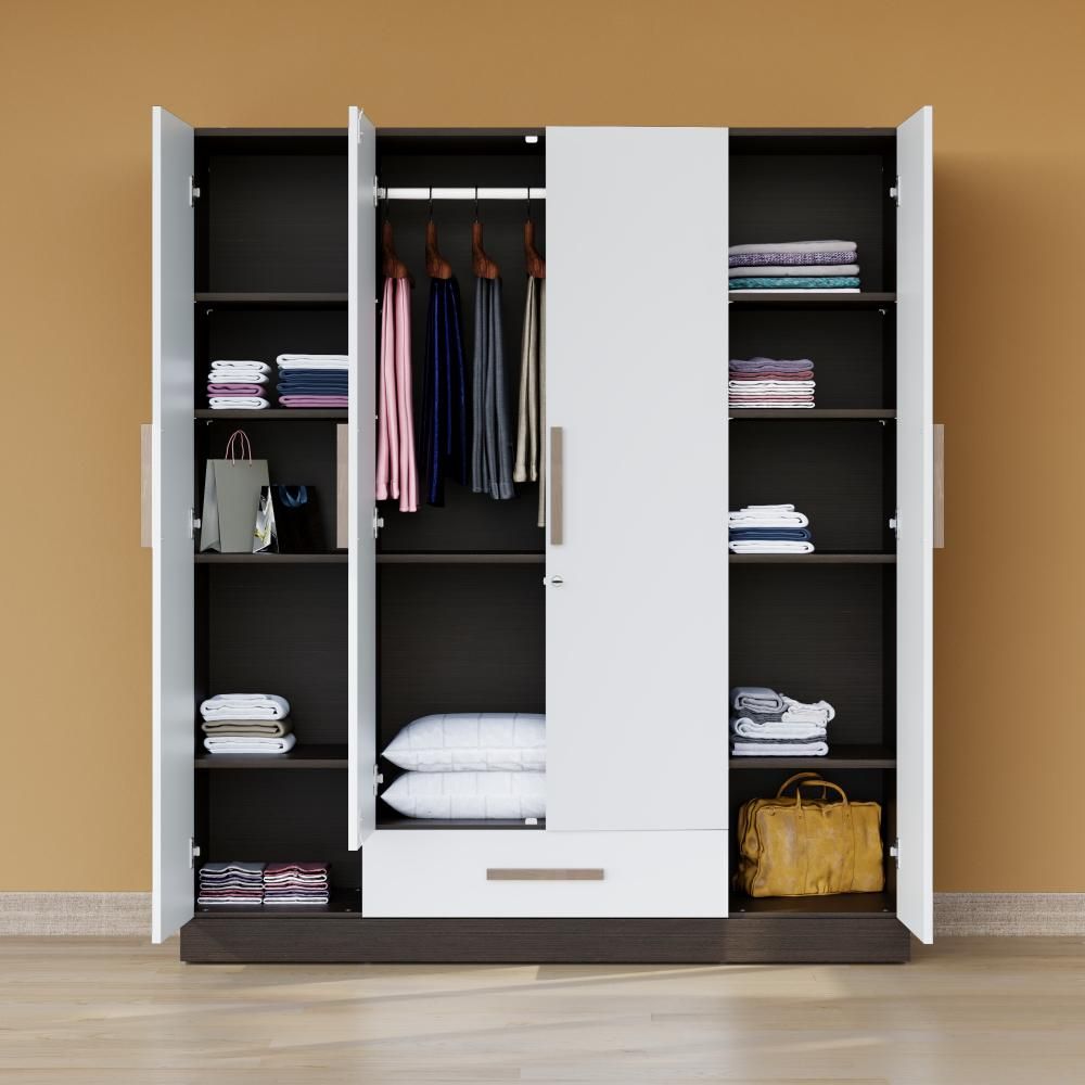 Buy Irena 4 Door Wardrobe With External Drawer And One Hanging Space Online At Best Price In India Wakefit