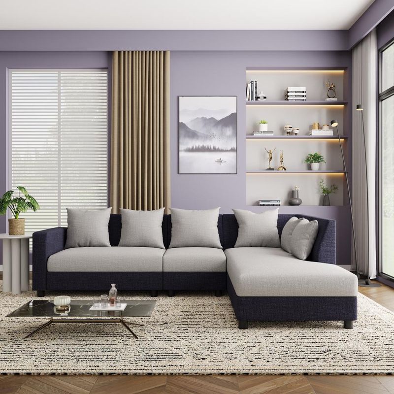 L Shaped Sofa: Buy Skiver L Shape Sofa Set Online at Best prices ...