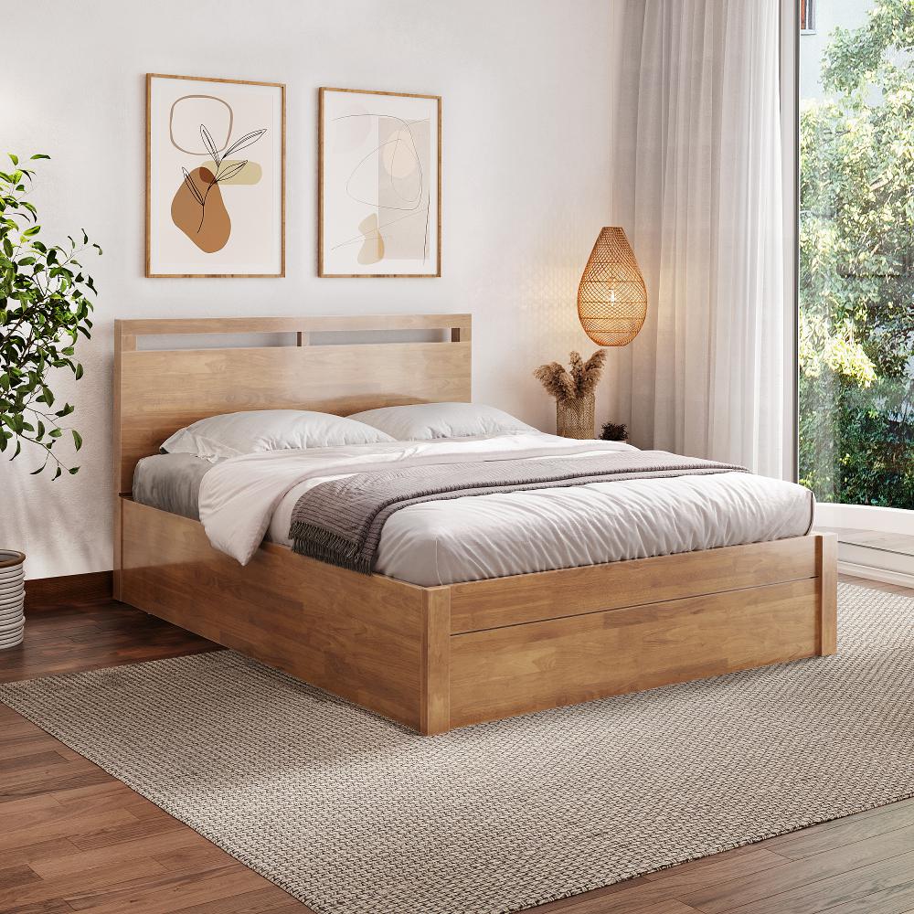 Buy Solid Wood Bed With Storage Crucis Online At Best Price In India Wakefit