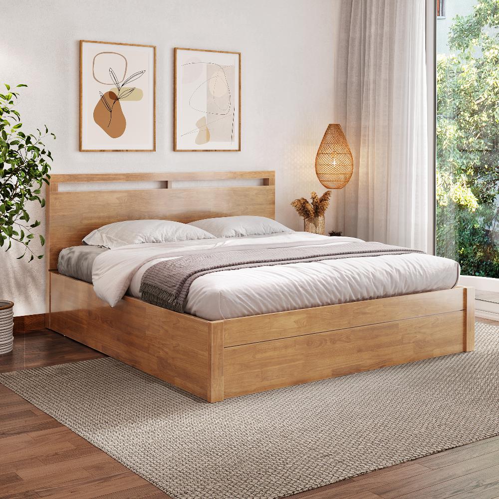 Buy Solid Wood Bed With Storage Crucis Online At Best Price In India Wakefit