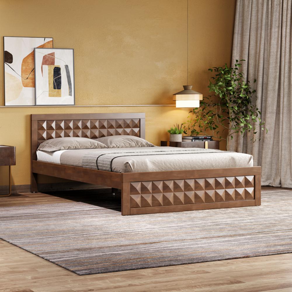 Buy Solid Wood Bed Without Storage Stud Online At Best Price In India Wakefit