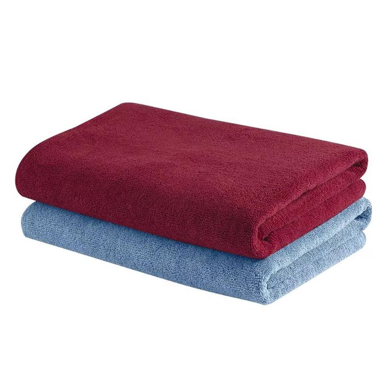 Buy Raspberry And Delicate Blue Bath Towel Combo Online At Best Price ...