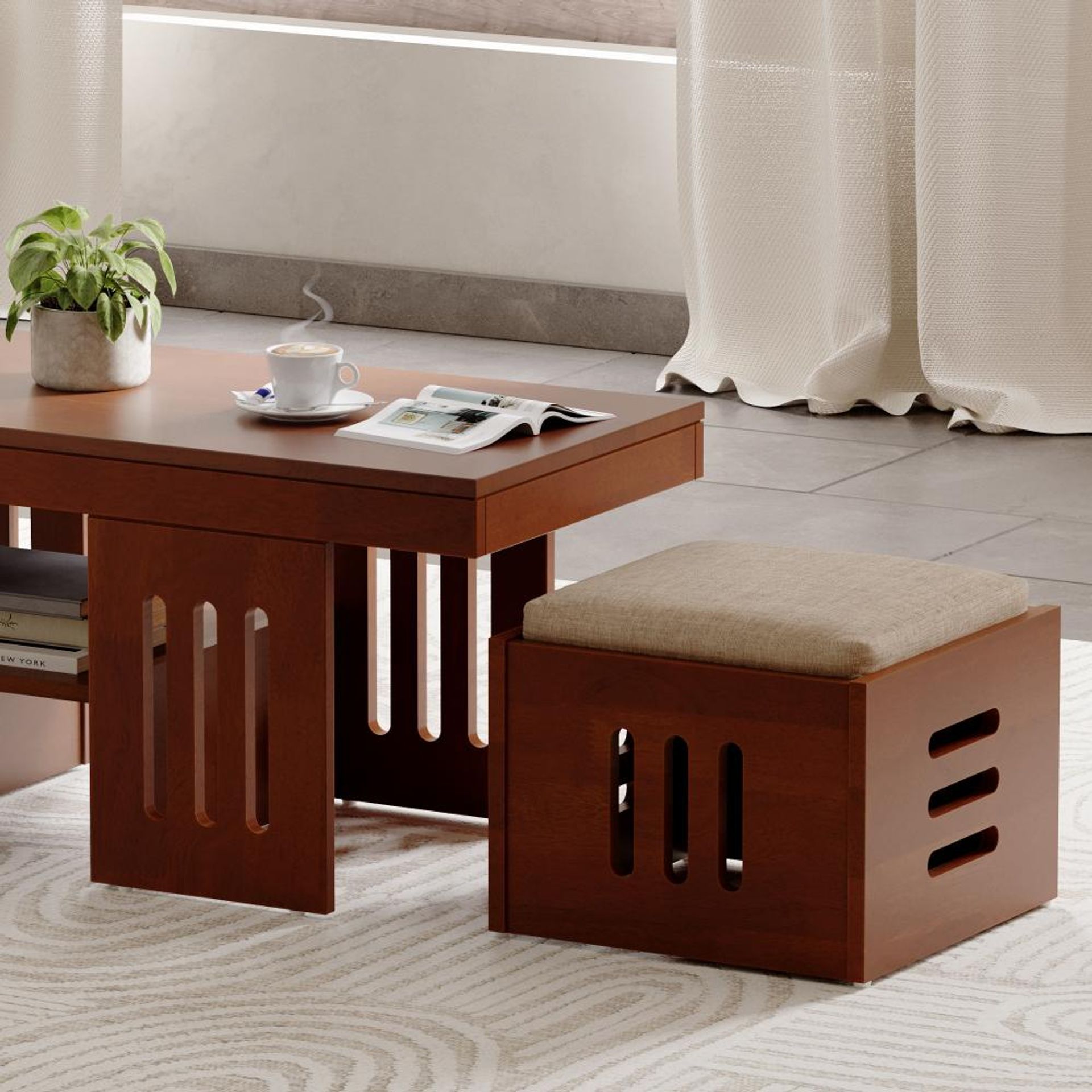 Buy Solid Wood Coffee Table Peaberry Online At Best Price In India ...