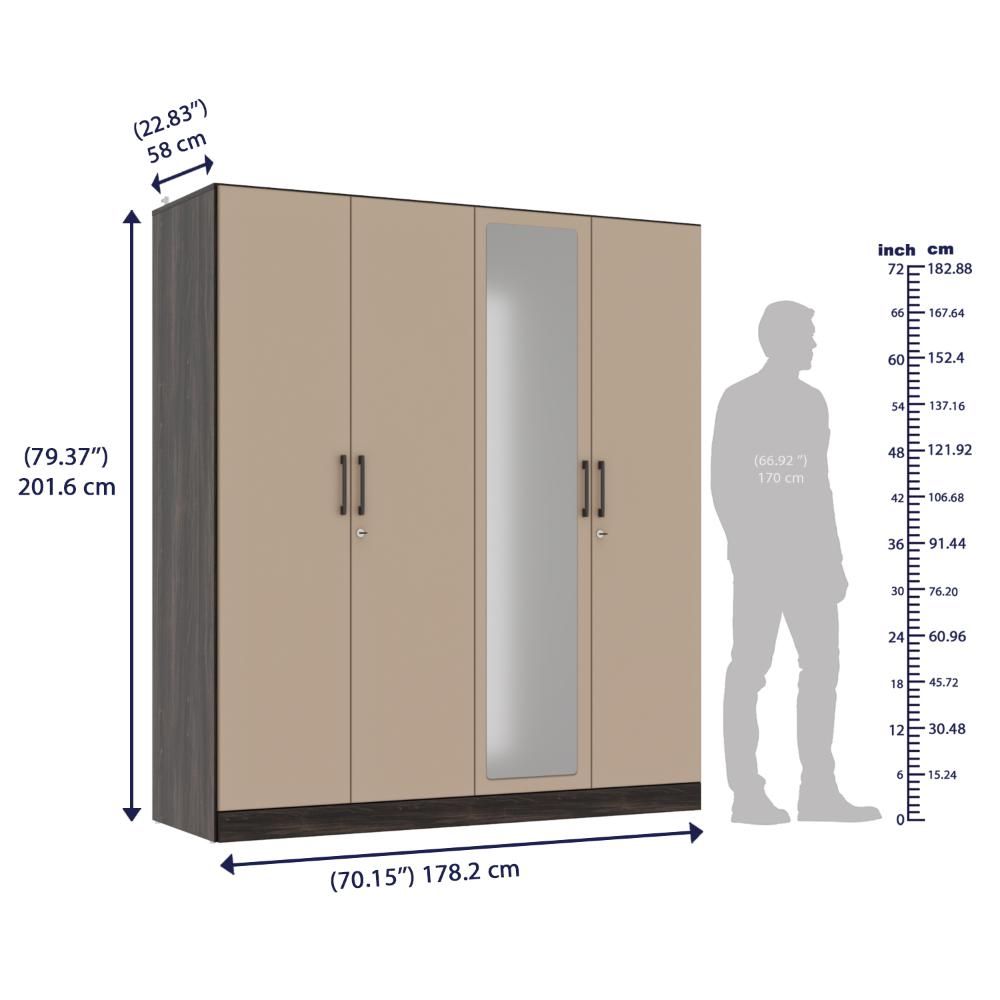 Buy Cashmere Plus 4 Door Engineered Wood Wardrobe Online at Best prices starting from 29004 Wakefit