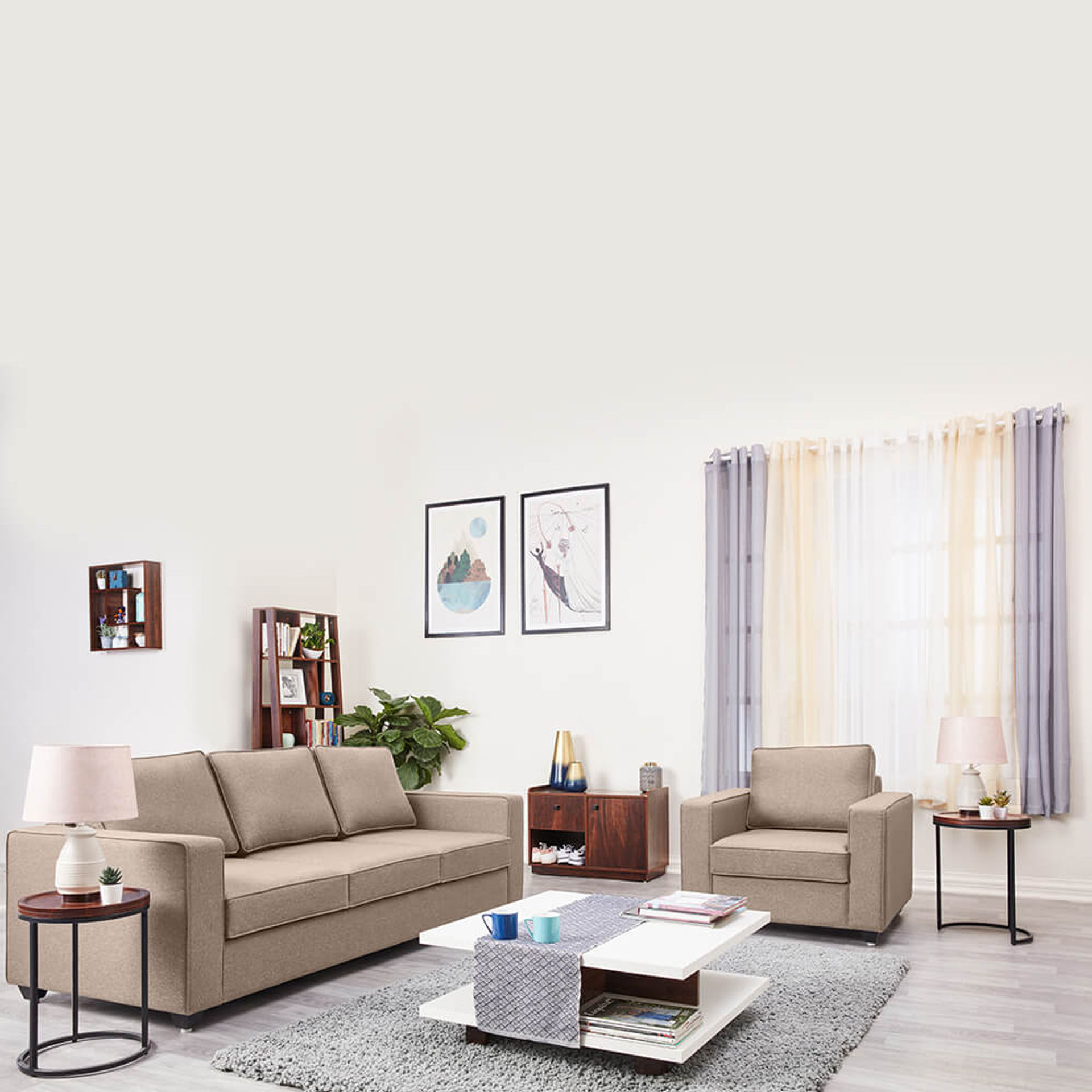 L Shaped Sofa: Buy Napper 4 seater Sectional Sofa Set Online at Best ...