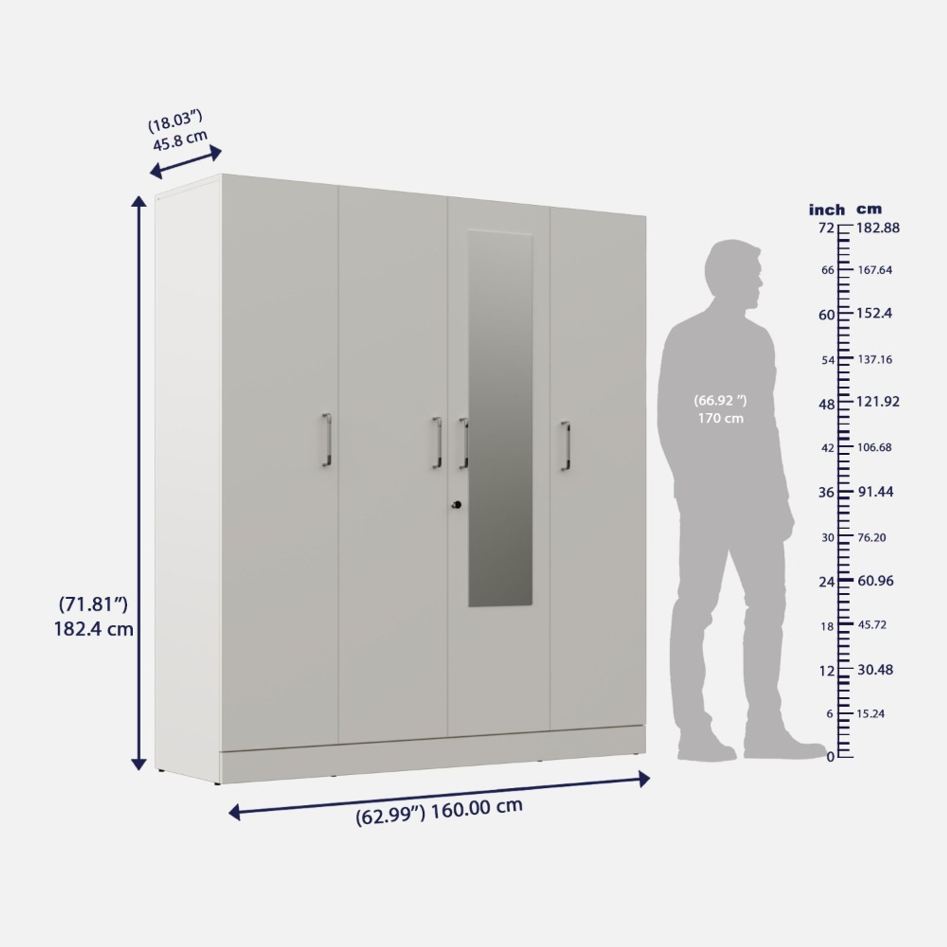Buy Gingham 4 Door Engineered Wood Wardrobe Online at Best prices ...