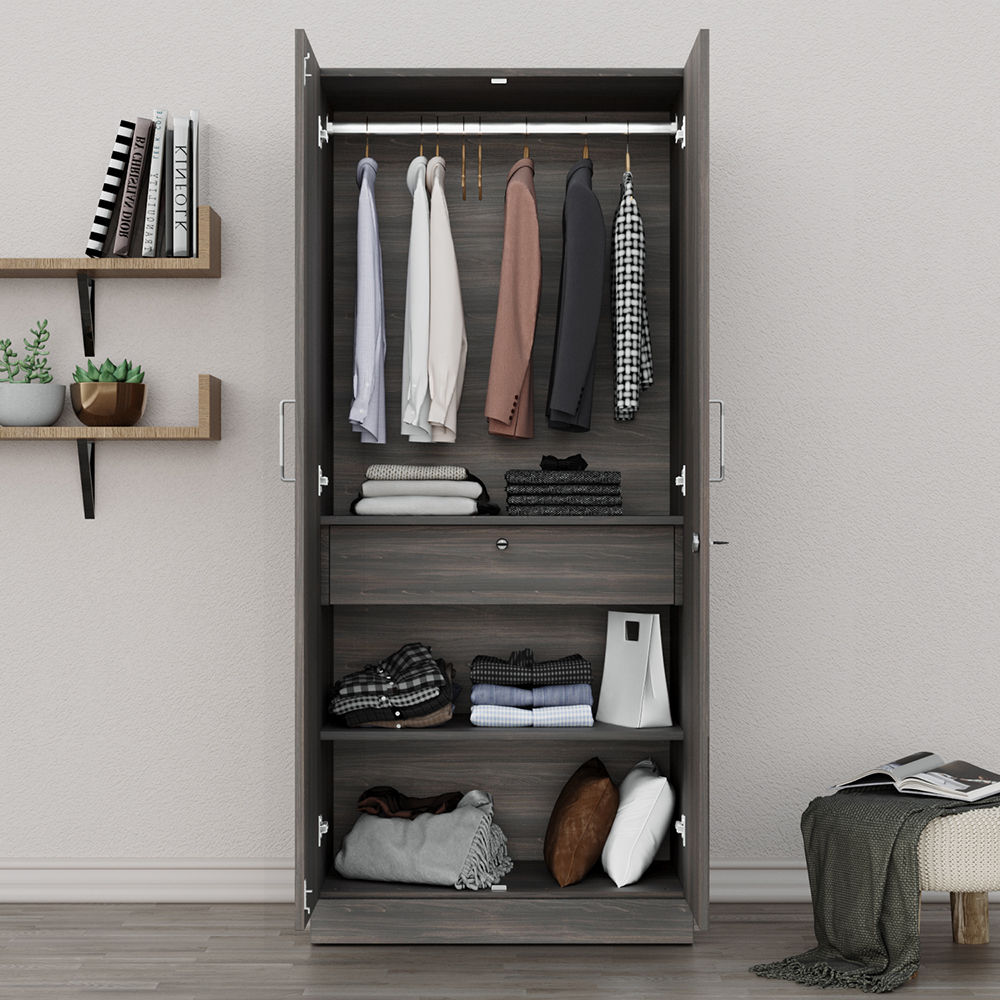 Buy Gingham 2 Door Wardrobe for 10466 Wakefit