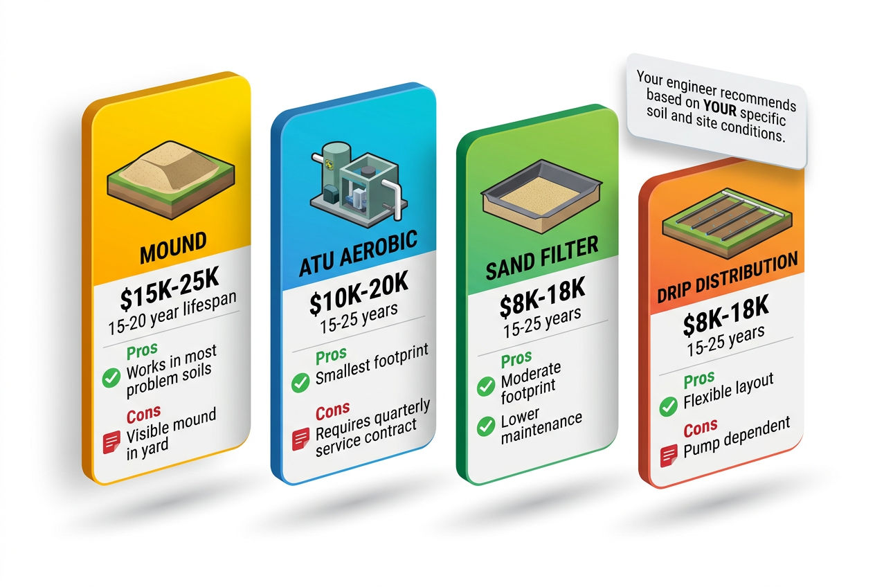 Mound Septic System Cost: $10K–$25K + How It Works (2026) | SepticTankHub