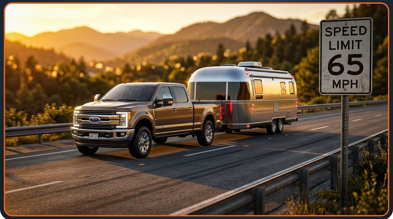 Trailer Towing Speed Limits 2026: All 50 States (CA 55, AZ, TX, FL)