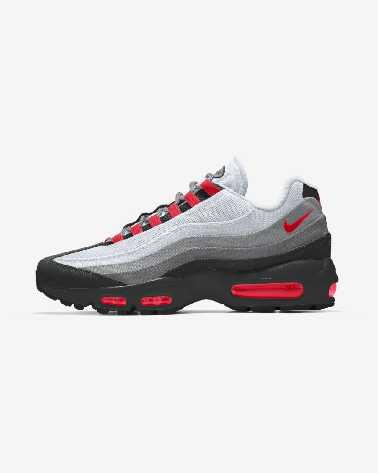 Nike Air Max 95 By You White/Grey/Black/Siren Red (Grey Laces)