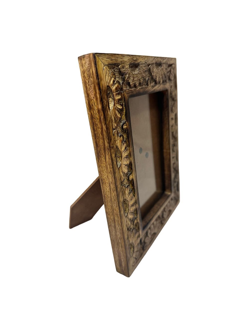 Mango Wood Hand Carved Photo Frame- 6X4 Photo Size - Parampara