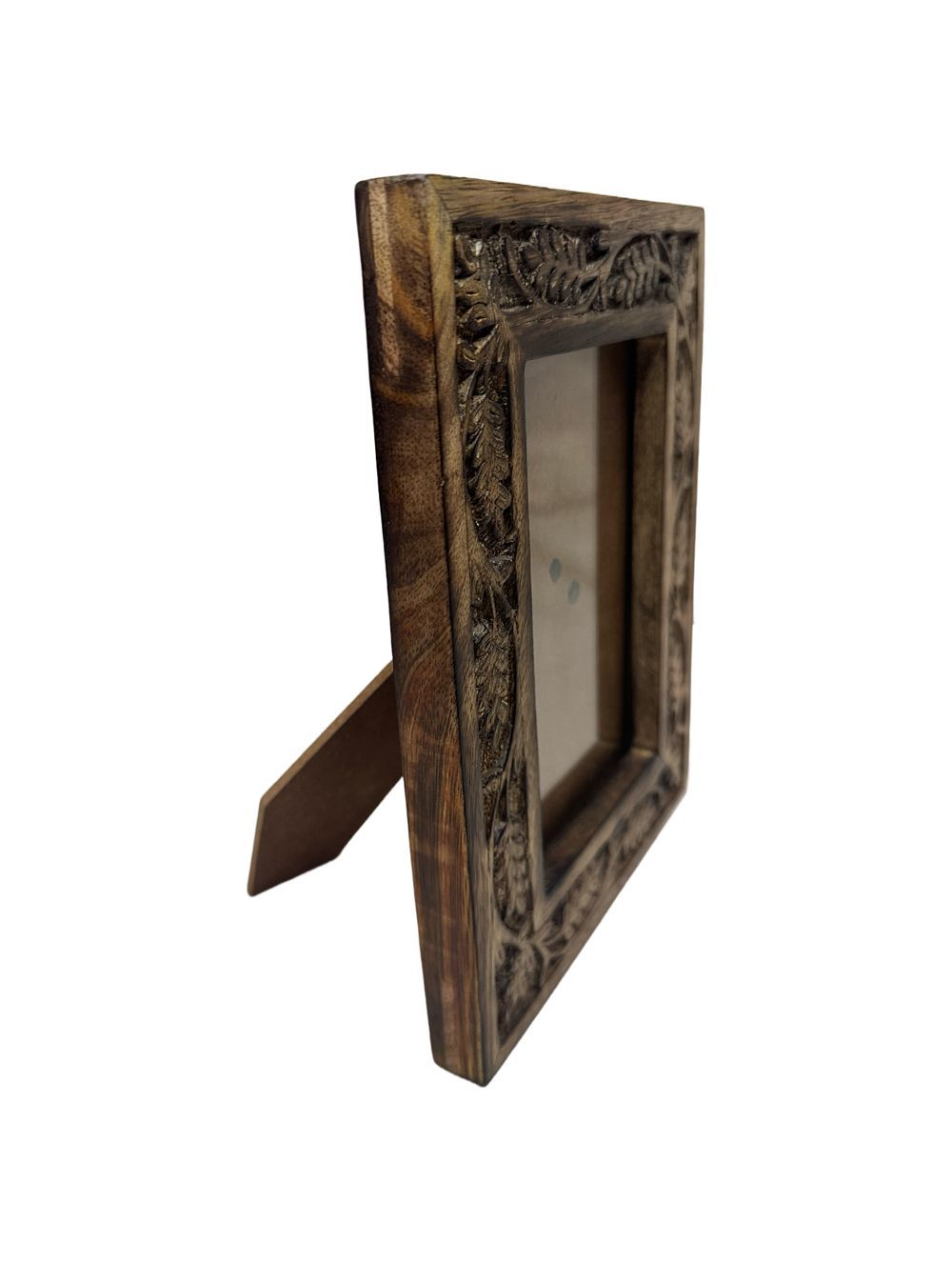 Mango Wood Hand Carved Photo Frame- 6X4 Photo Size - Parampara