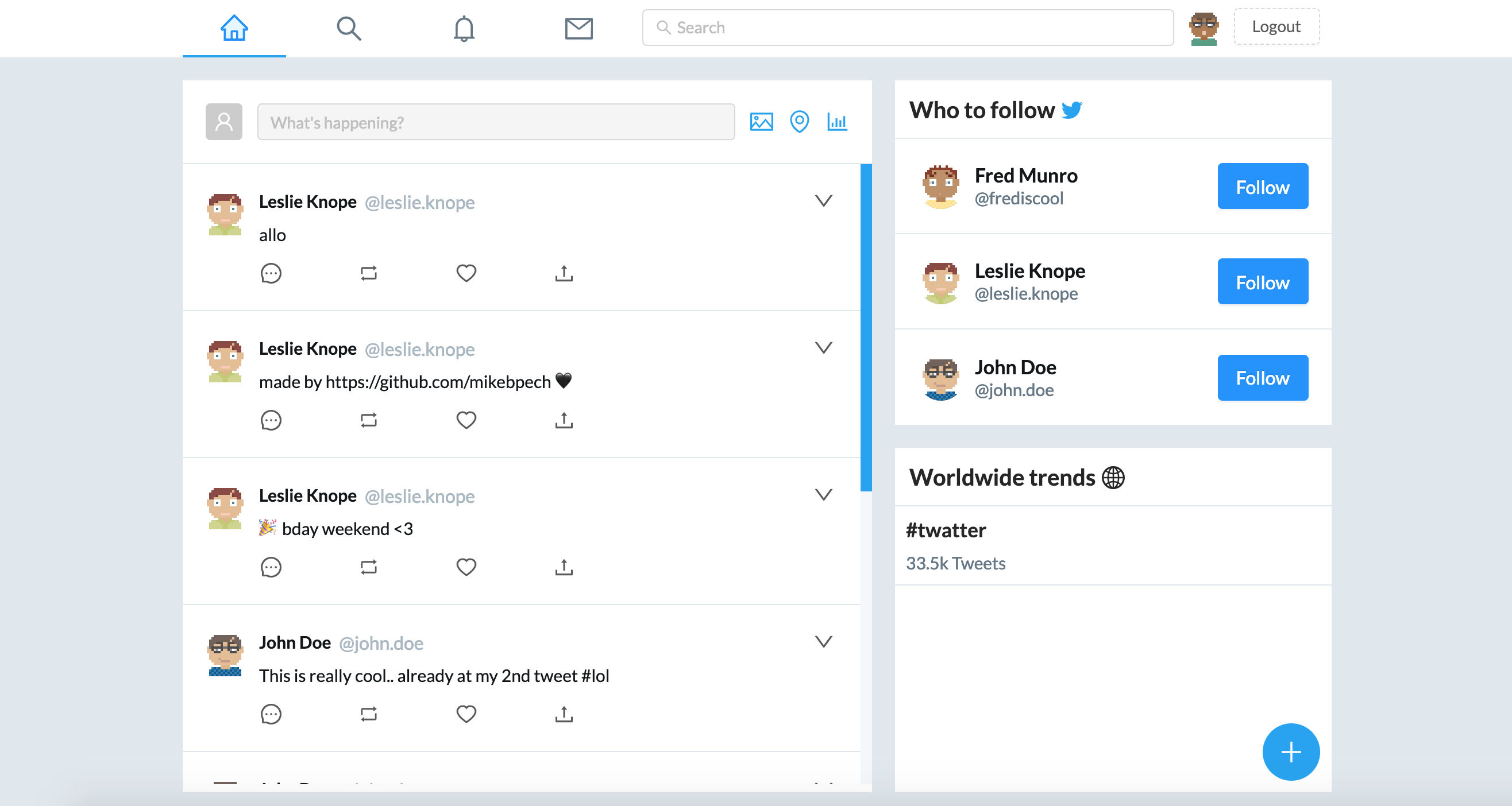 Twatter React Twitter Clone Free Projects 0242