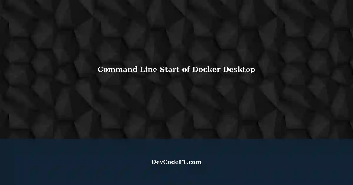 Starting Docker Desktop Using Command Line In Linux