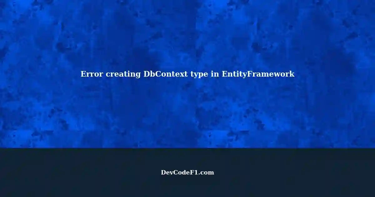 Blazor NET 9 MySQL Troubleshooting DbContext Creation Errors - CodeQuery Blazor NET 9 MySQL Troubleshooting DbContext Creation Errors - CodeQuery