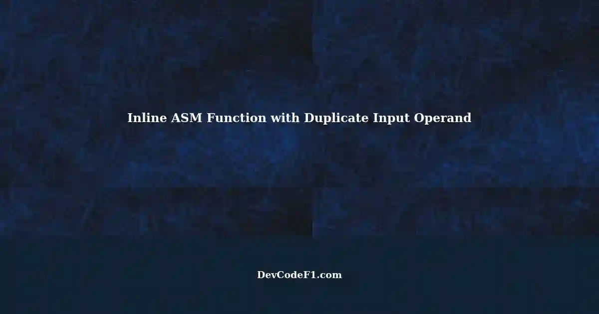 Adding The First Input Operand Twice In Inline Asm Functions C 0288