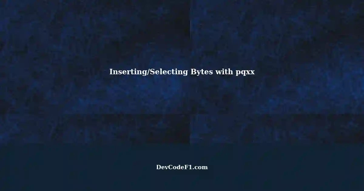 Correctly Inserting and Selecting Data Bytes in a PostgreSQL Database ... Correctly Inserting and Selecting Data Bytes in a PostgreSQL Database ...