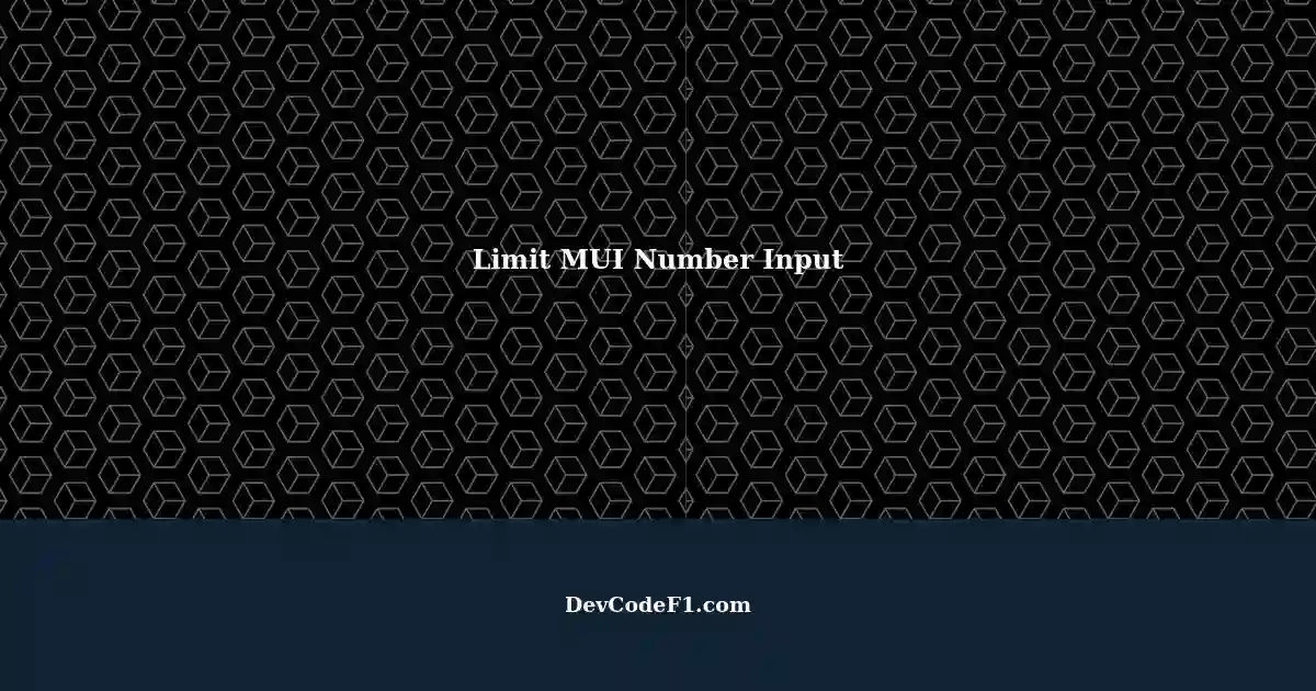 Mui Number Input Component