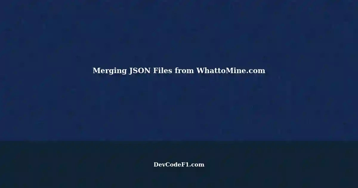 Merging Json Files From Using Python