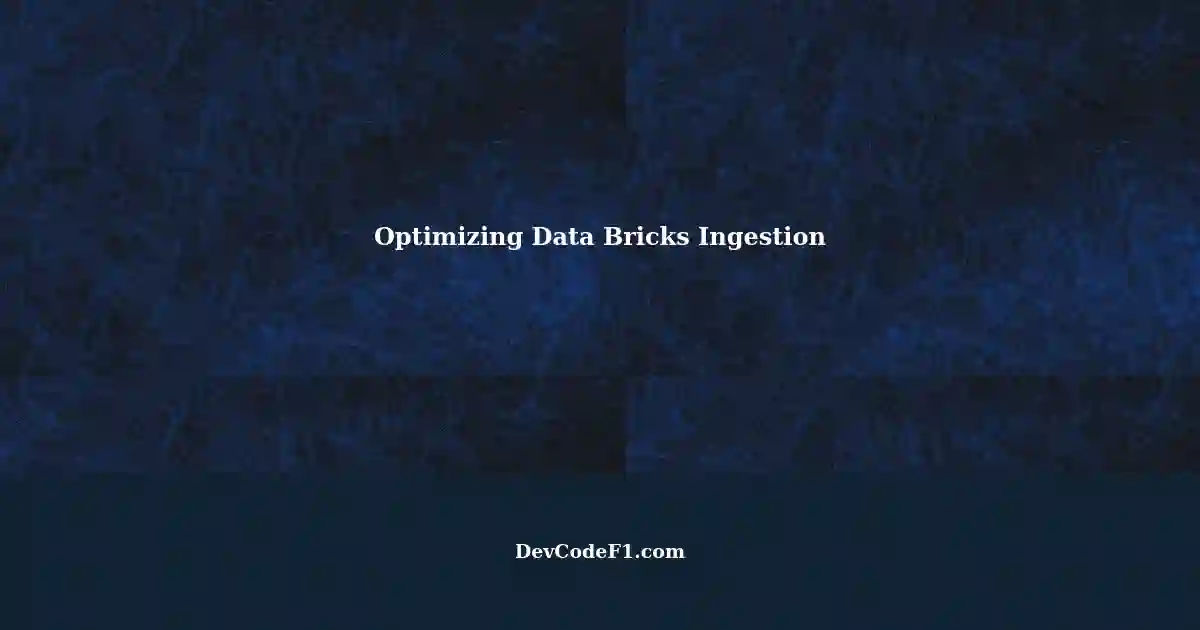 Optimizing Performance Of Data Bricks Ingestion Into Azure Blob Storage 