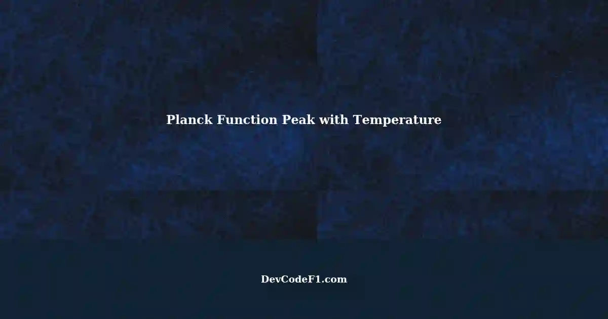 Determining The Planck Function Peak With Given Temperature A Loop
